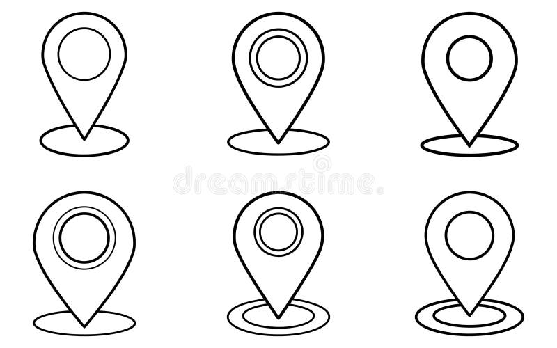 Map Pin Icon. Set of Map Pin Icons. Location Symbol Stock Illustration ...