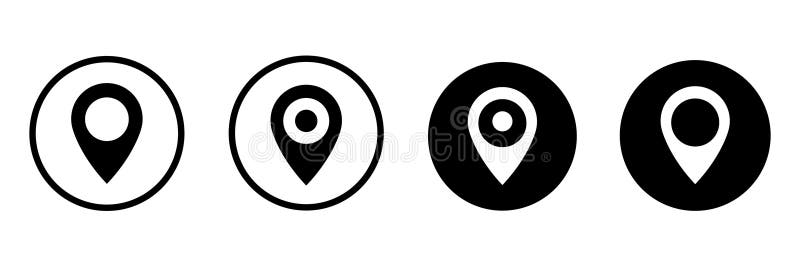 Map Pin Icon Set. Map Location. Marker of Current Location Stock ...