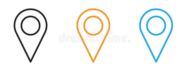 Map Pin Icon Thin Line Illustration Set Stock Vector - Illustration of ...