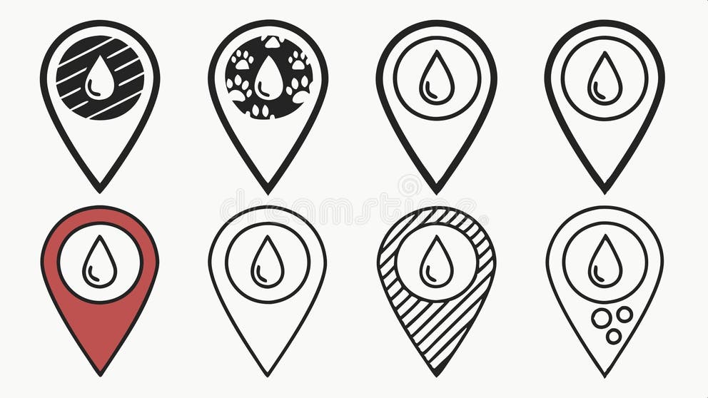 Map Pin Icons Set, Location Markers, Map Pointers, Travel Icons Vector Design Generative AI ...
