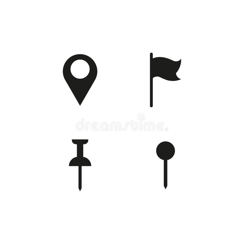 Map Pin Icons. Vector Illustration. EPS 10 Stock Illustration ...