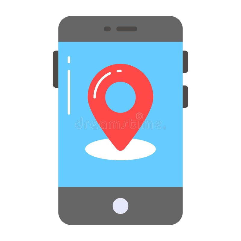Map Pin Inside Mobile Showing Vector of Mobile Location Stock Vector ...