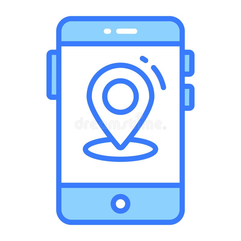 Map Pin Inside Mobile Showing Vector of Mobile Location Stock Vector ...