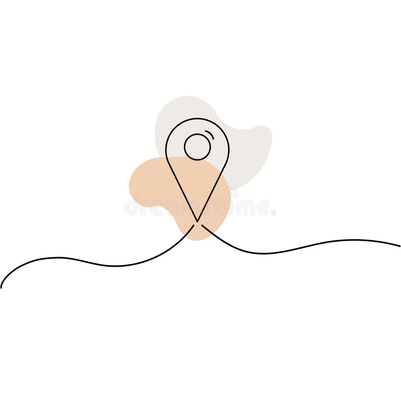 Map Pin Line Background. Navigator, Guide, Itinerary. Continuous Line ...