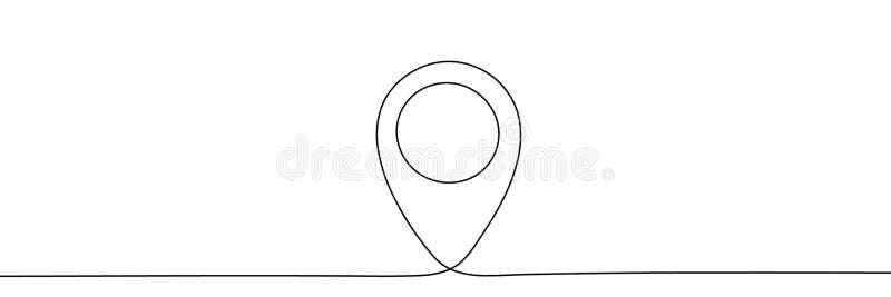 Map Pin Line Background. One Line Drawing Background. Continuous Line ...