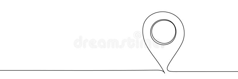 Map Pin Line Background. One Line Drawing Background. Continuous Line ...