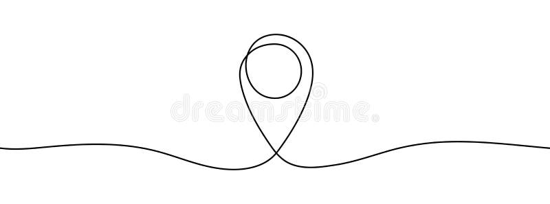 Map Pin Line Background. One Line Drawing Background. Line GPS Icon ...