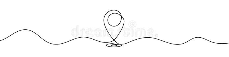 Map Pin Line Background. One Line Drawing Background. Line GPS Icon ...