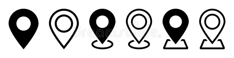 Map Pin Location Icon, Navigation and Map Marker Symbol Stock Vector ...