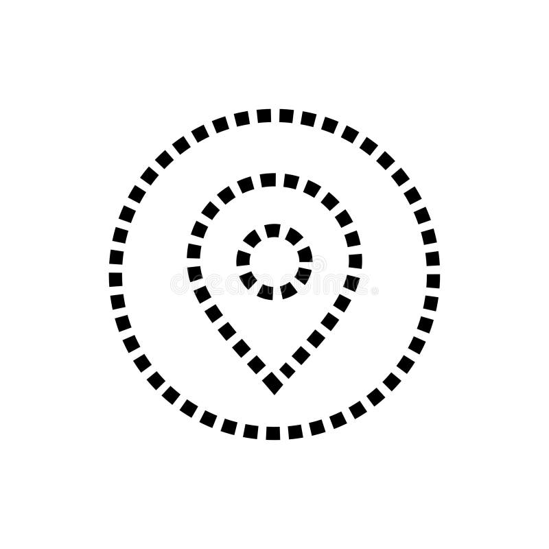 Map Pin or Location Pointer Icon Design in Dashed Line Style, Vector ...