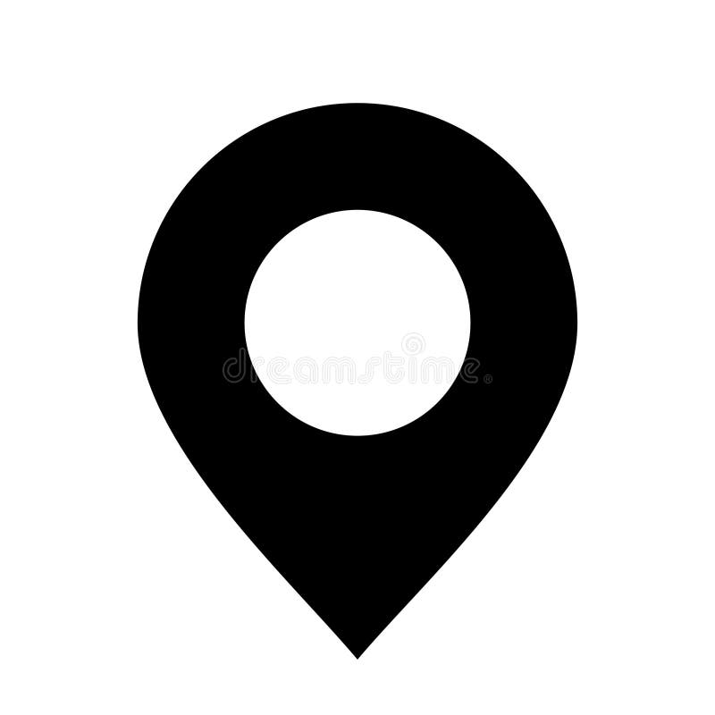 Map Pin Location Sign Icon Vector Illustration, Black Location Pin ...