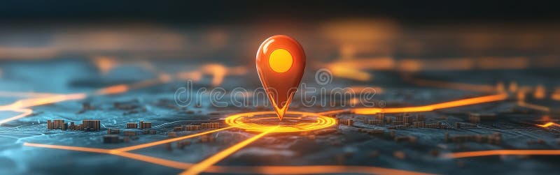 Map Pin Marker on Geographical Network Concept Stock Illustration ...