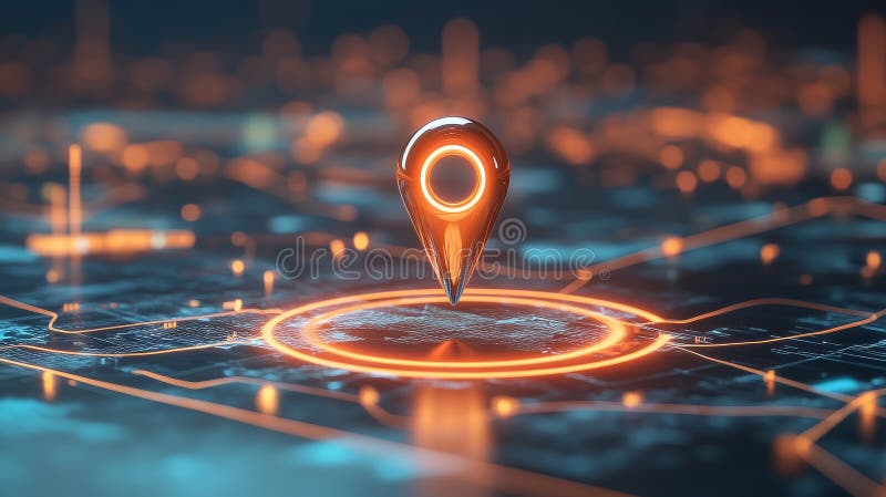 Map Pin Marker on Geographical Network Concept Stock Illustration ...