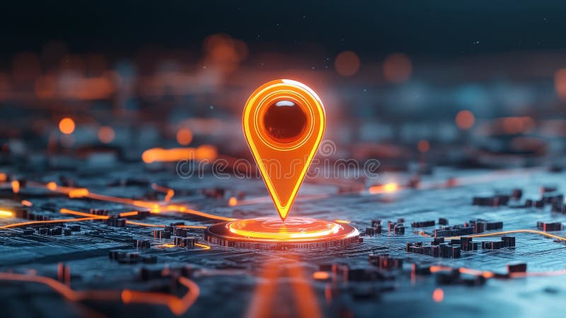 Map Pin Marker on Geographical Network Concept Stock Illustration ...