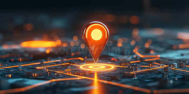 Map Pin Marker on Geographical Network Concept Stock Illustration ...