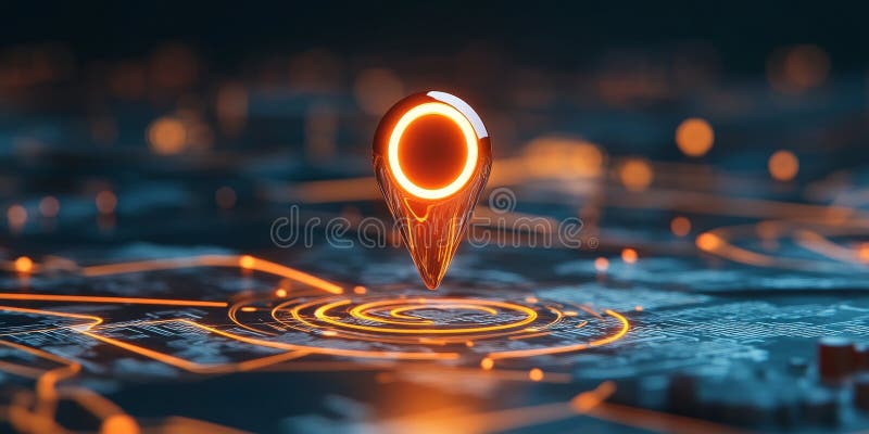 Map Pin Marker on Geographical Network Concept Stock Illustration ...