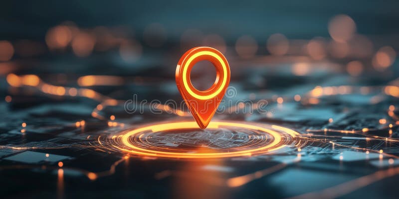 Map Pin Marker on Geographical Network Concept Stock Illustration ...