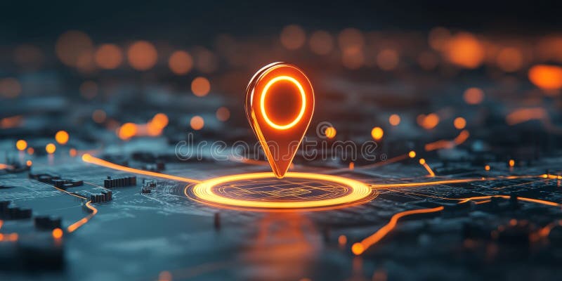 Map Pin Marker on Geographical Network Concept Stock Illustration ...