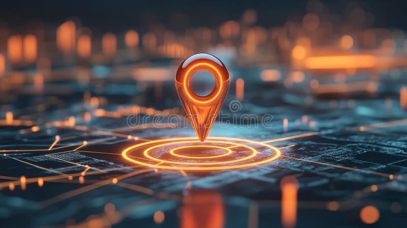 Map Pin Marker on Geographical Network Concept Stock Illustration ...