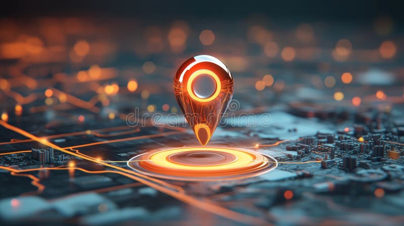 Map Pin Marker on Geographical Network Concept Stock Illustration ...