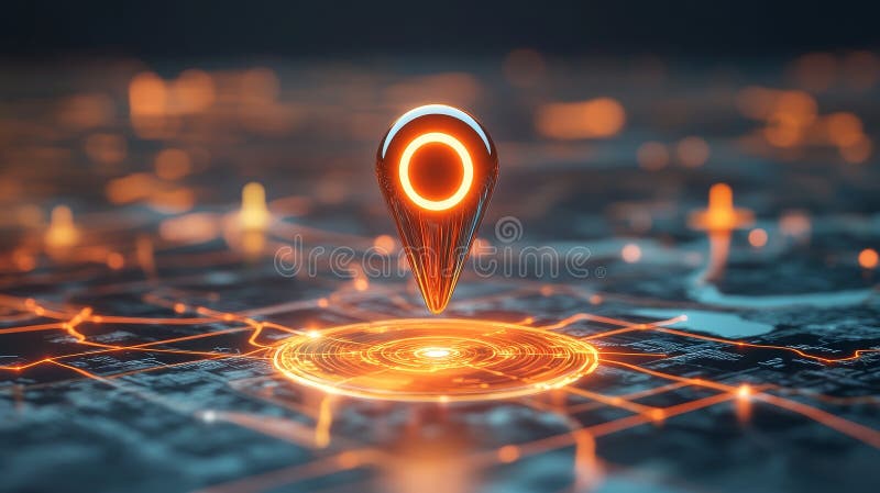 Map Pin Marker on Geographical Network Concept Stock Illustration ...