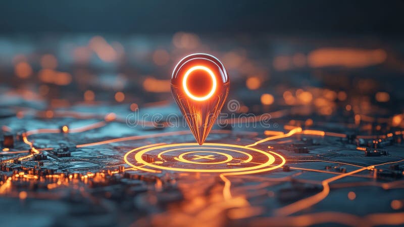 Map Pin Marker on Geographical Network Concept Stock Illustration ...