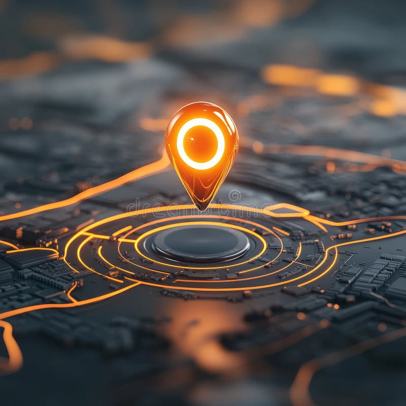 Map Pin Marker on Geographical Network Concept Stock Illustration ...