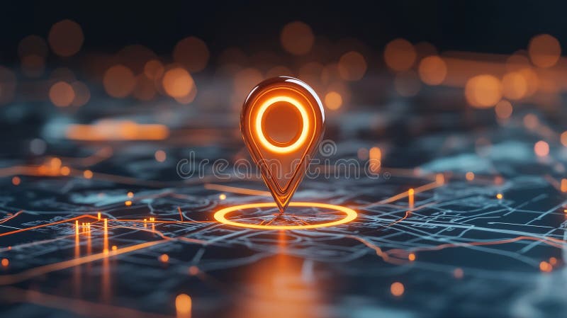 Map Pin Marker on Geographical Network Concept Stock Illustration ...