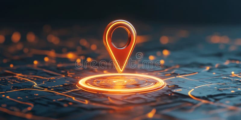 Map Pin Marker on Geographical Network Concept Stock Illustration ...