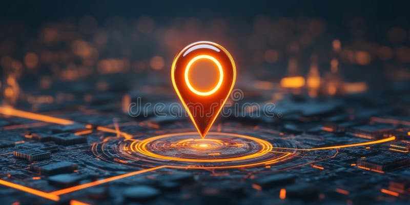 Map Pin Marker on Geographical Network Concept Stock Illustration ...