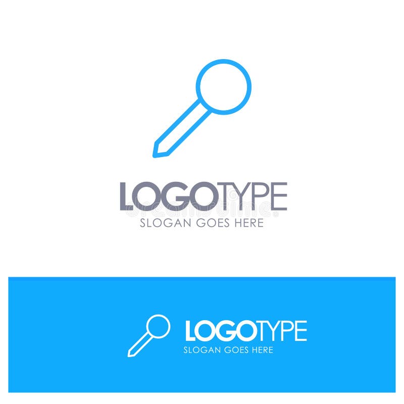 Map, Pin, Marker, Mark Blue OutLine Logo with Place for Tagline Stock ...