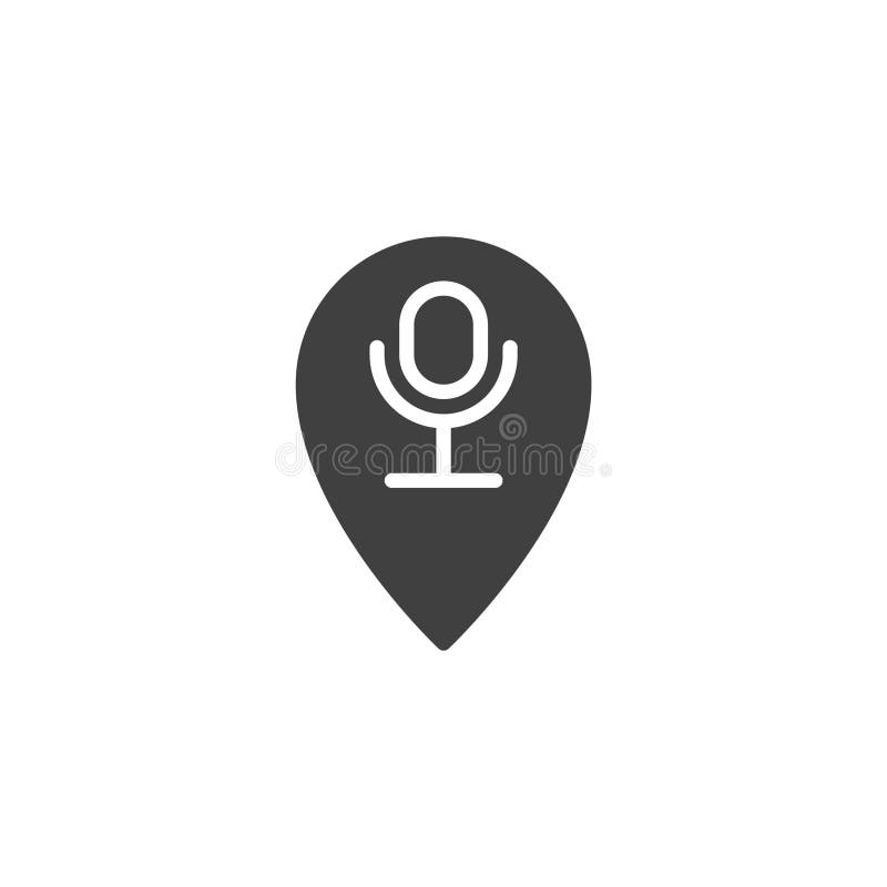 Map Pin with a Microphone Vector Icon Stock Vector - Illustration of ...