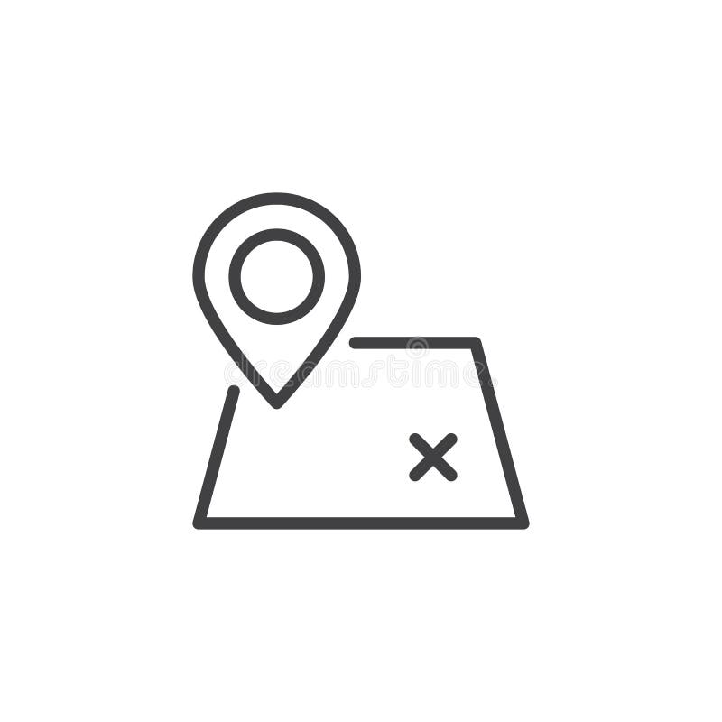 Map pin outline icon stock vector. Illustration of sign - 124098480