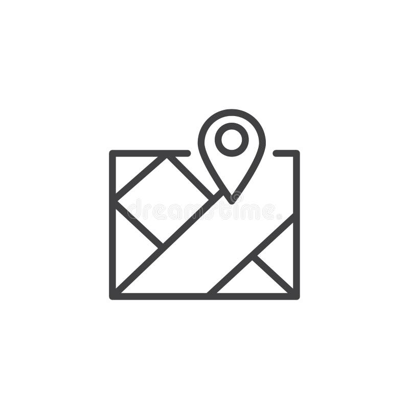 Map pin outline icon stock vector. Illustration of vector - 124098113