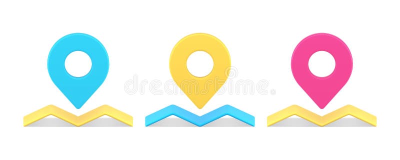 Map Pin Paper Cartography Location Pointer Correct Distance Check 3d ...