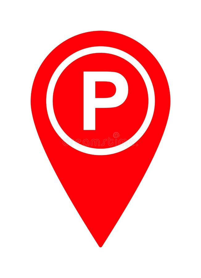 Map Pointer Pin Parking Sign Stock Vector - Illustration of flat, color ...