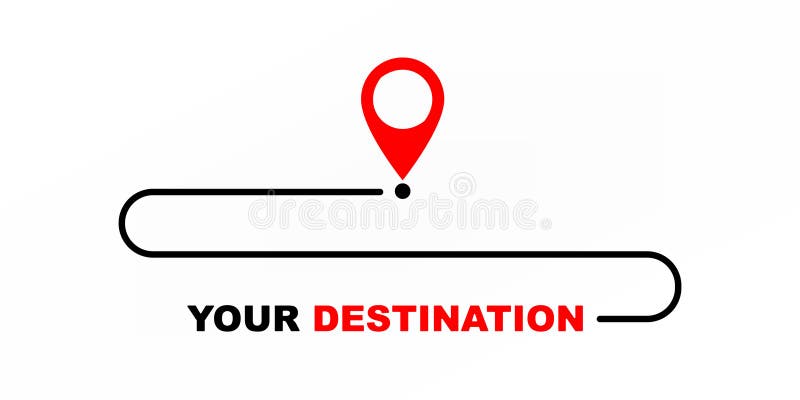 Map Pin and Path. Destination Marker and Road Illustration Stock Vector ...