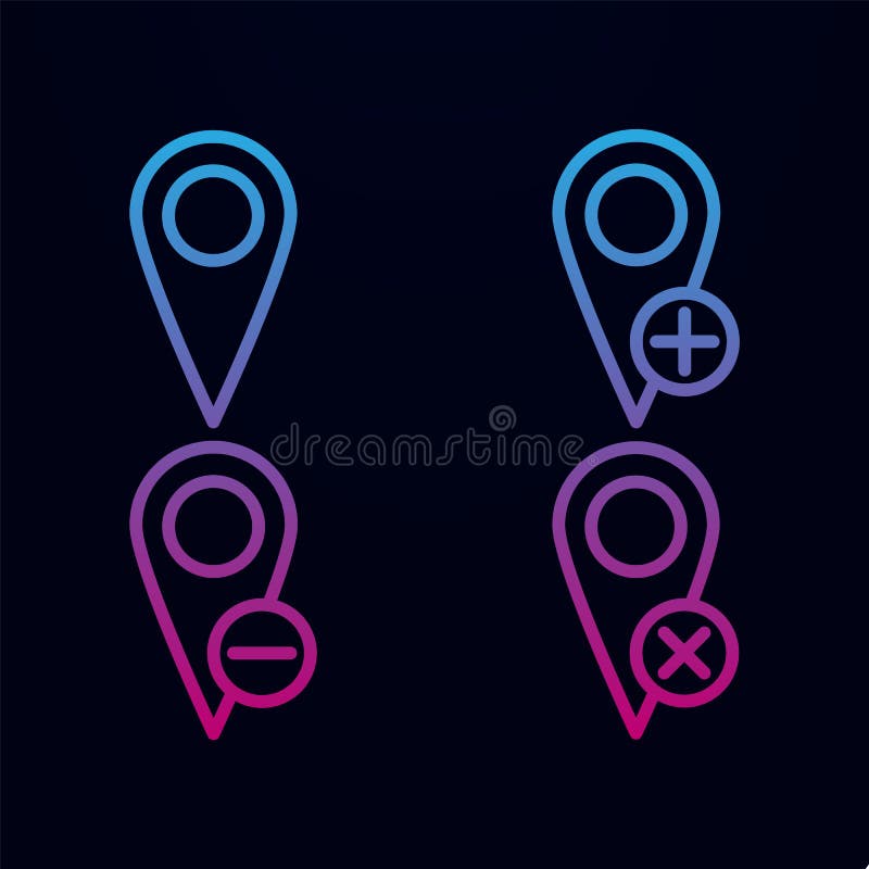 Map, Pin, Plus, Remove, Minus Sign Nolan Icon. Simple Thin Line ...