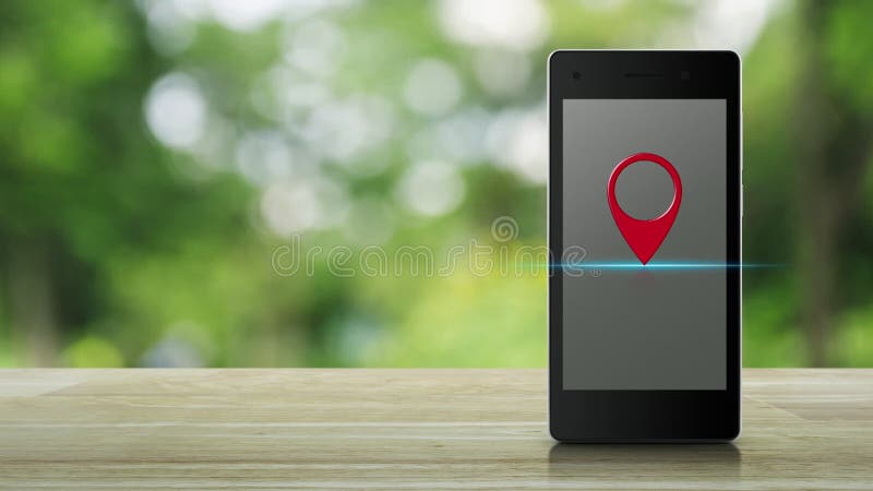 Map Pin Point Location Button on Modern Smart Mobile Phone Screen on ...