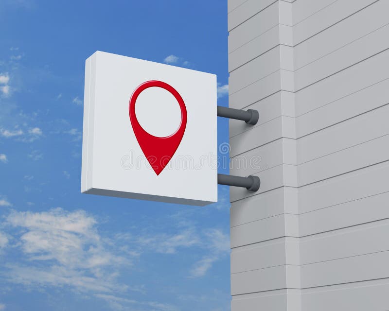 Map Pointer Navigation Concept, 3D Rendering Stock Illustration ...