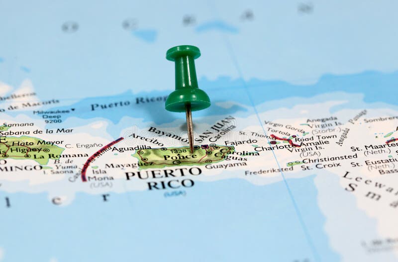 Map with Pin Point of Puerto Rico Stock Photo - Image of shape, juan ...