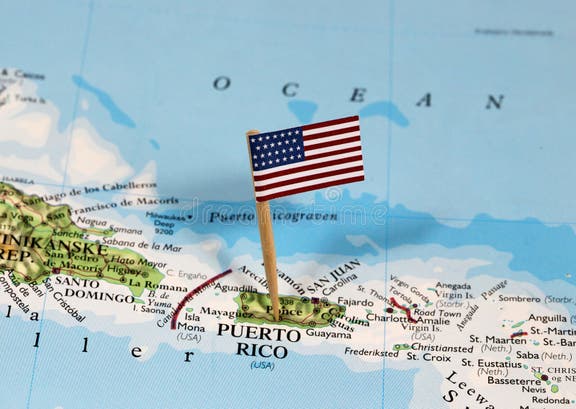 Map with Pin Point of Puerto Rico Stock Image - Image of america, macro ...