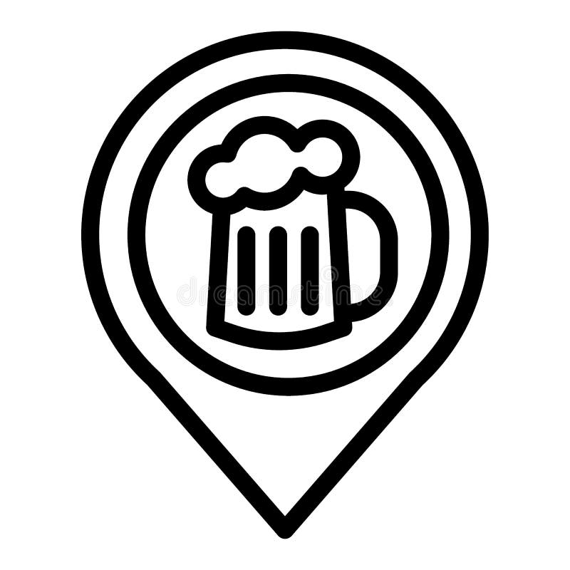 Beer Map Pointer Icon. Location Pointer Symbol. Flat Design . Stock ...