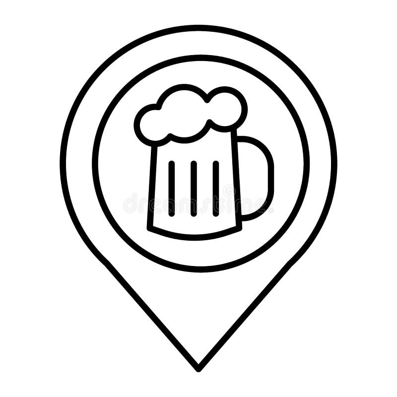 Beer Map Pointer Icon. Location Pointer Symbol. Flat Design . Stock ...