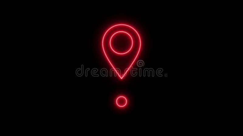Map Pin Pointer Neon Glow Animation Looping Stock Footage - Video of ...