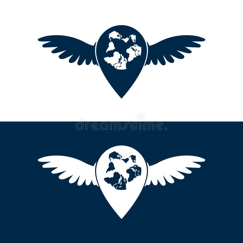 Map Pin Pointer with Wings Logo Concept Design Stock Vector ...