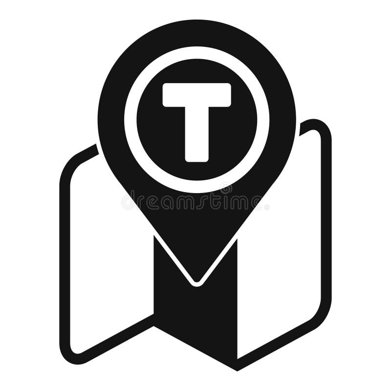 Map Pin Pointing Public Transport Stop Icon Stock Vector - Illustration ...