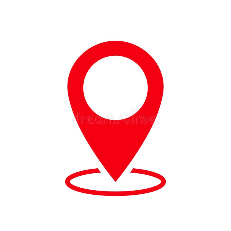 Map Pin. Icon of Place Position. Location Symbol. GPS Icon with Circle ...