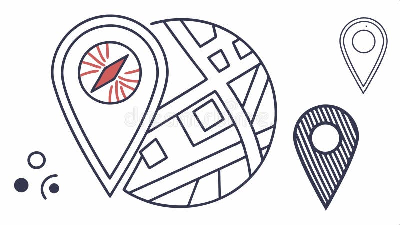 Map Pin Ribbon, Location and Navigation Service Vector Design ...