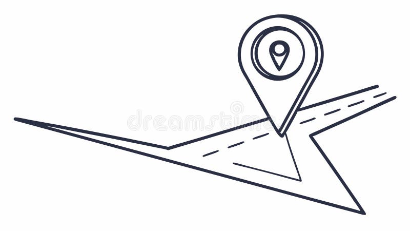 Map Pin on Road Route Destination Travel, Vector Design Generative AI ...